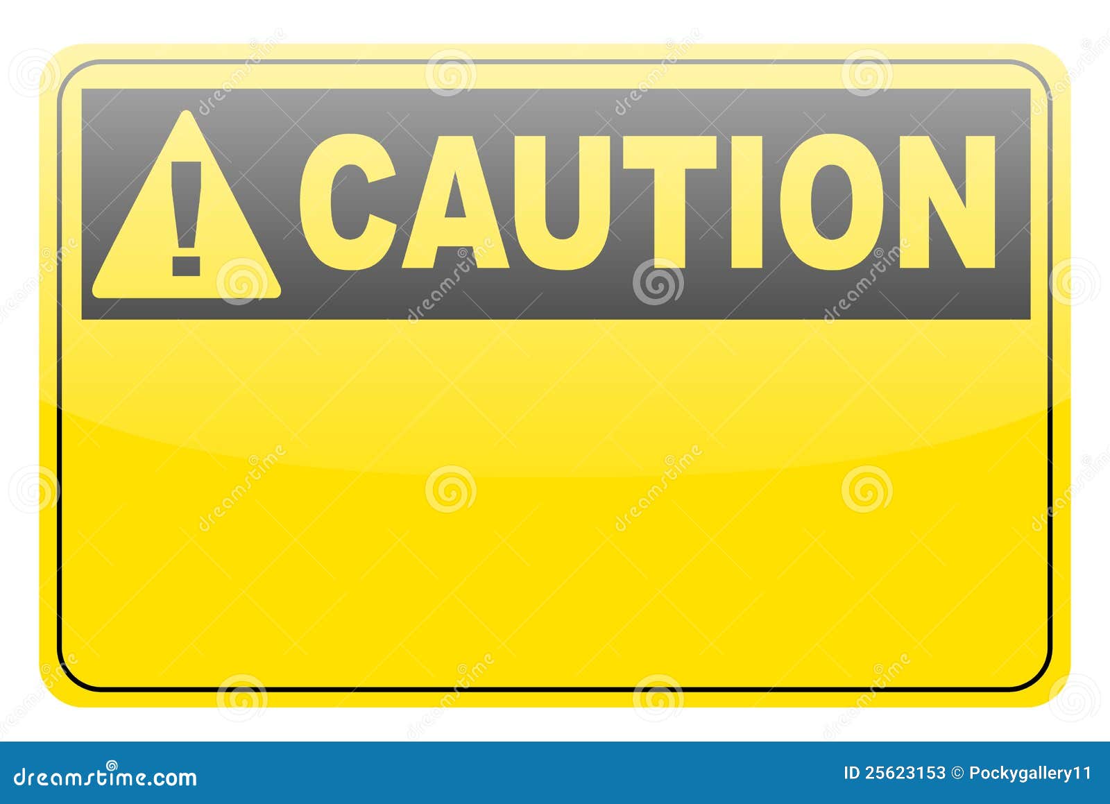 Blank Yellow Caution Label Sign Stock Vector - Illustration of empty ...