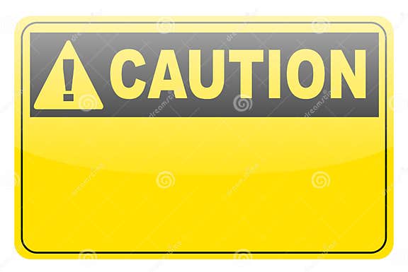 Blank Yellow Caution Label Sign Stock Vector - Illustration of empty ...