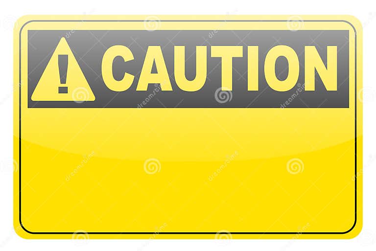 Blank Yellow Caution Label Sign Stock Vector - Illustration of empty ...