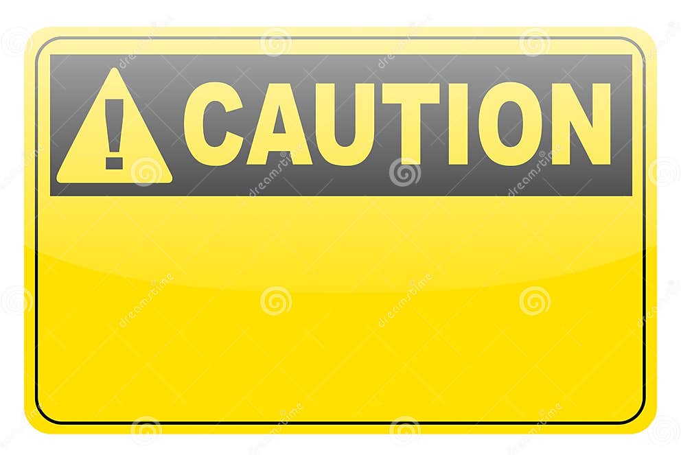 Blank Yellow Caution Label Sign Stock Vector - Illustration of empty ...