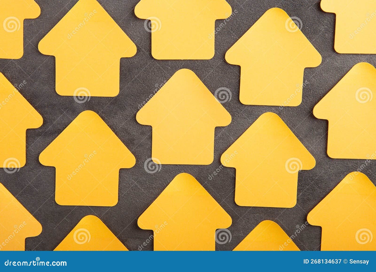 Blank Yellow House Shaped Sticky Note - Real Estate Concept Stock Image ...