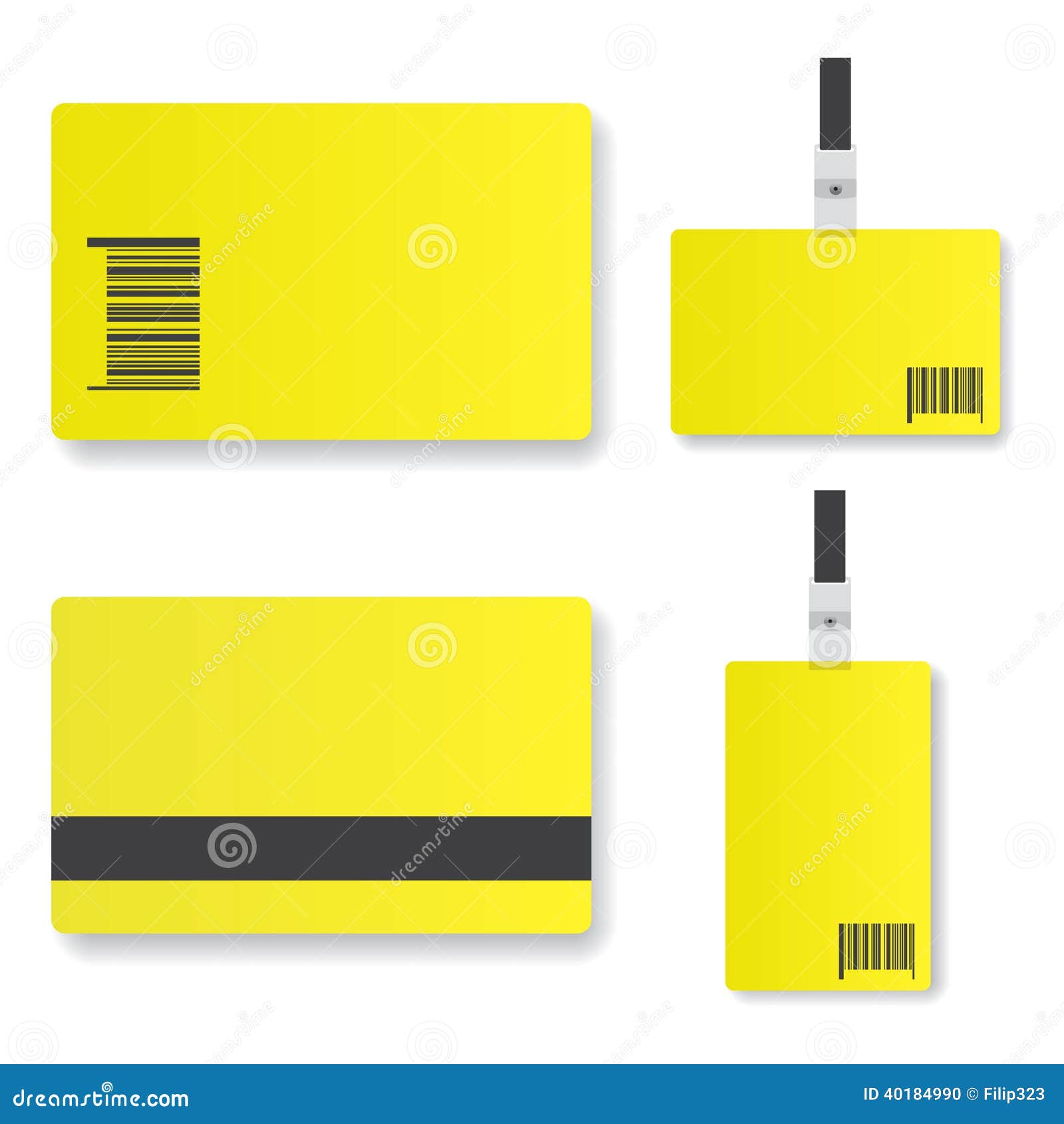 Blank Yellow Id Card Illustration Stock Vector - Illustration of ...