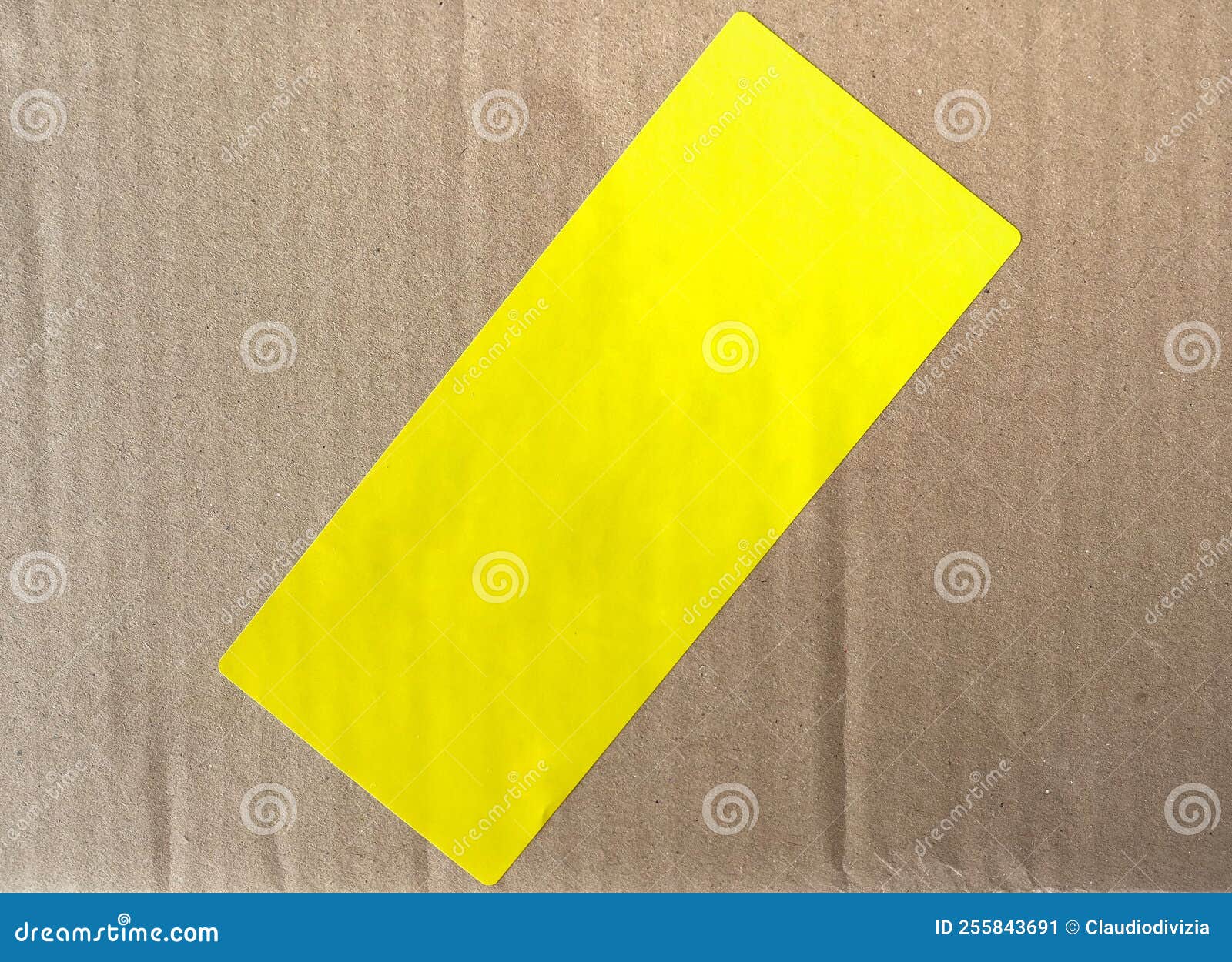Blank yellow label on box stock image. Image of label - 255843691