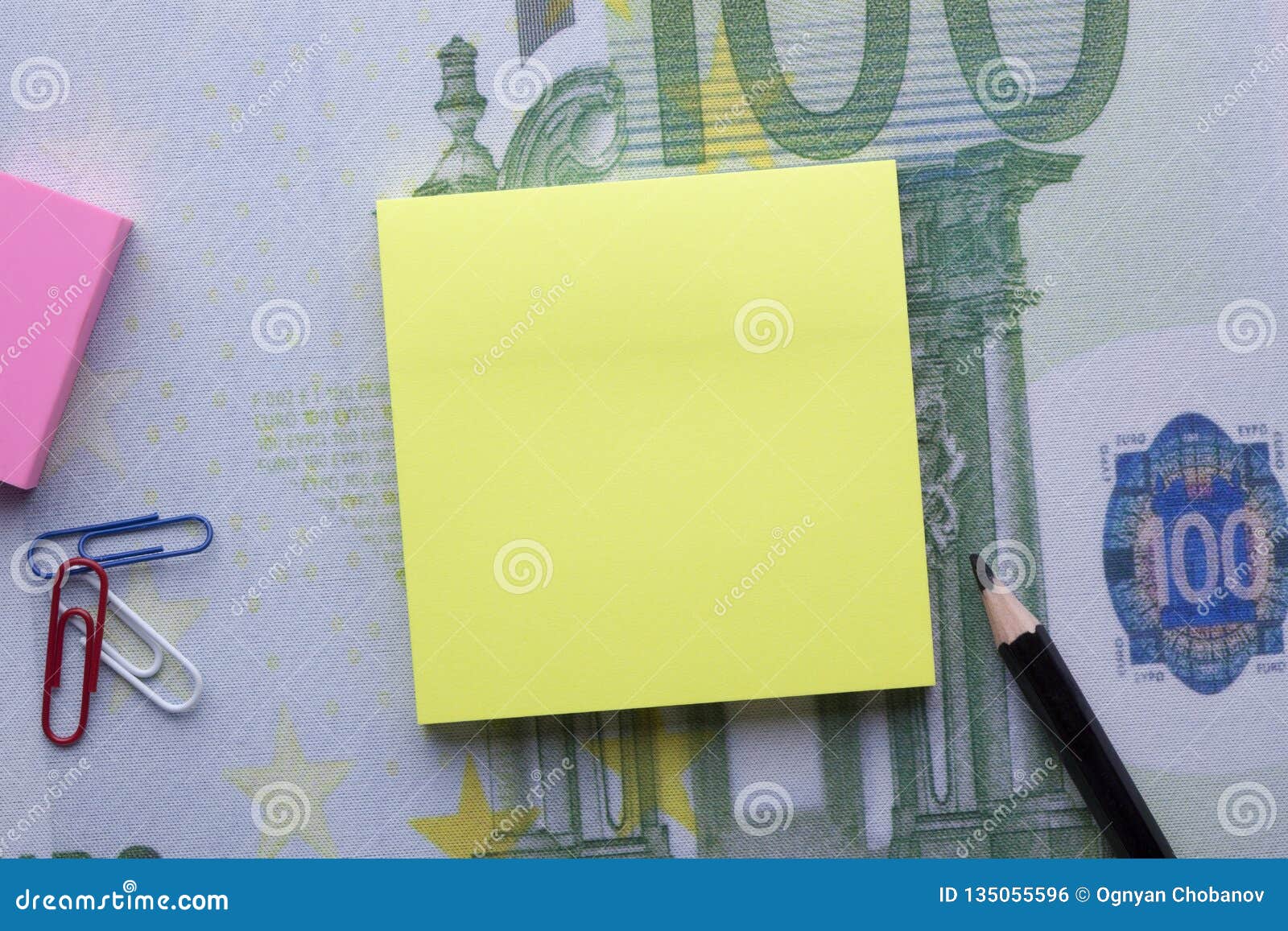 Blank Yellow Note for Add Text Stock Photo - Image of intention, date ...