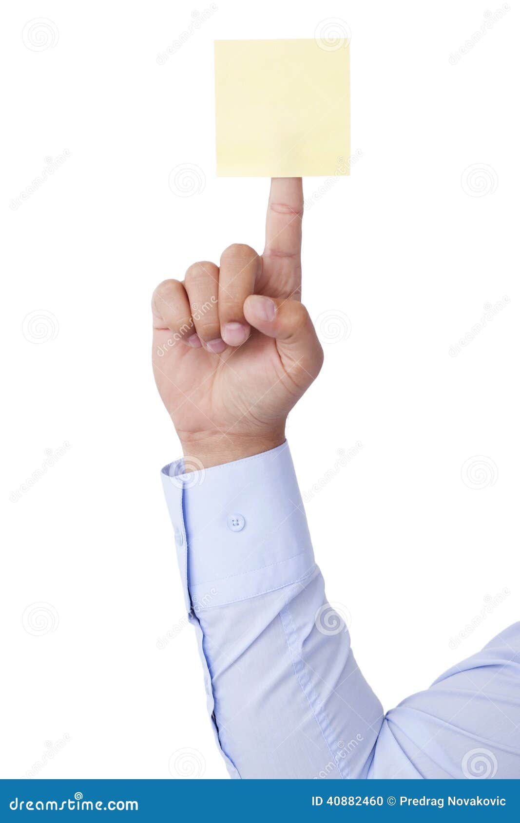 Blank Yellow Note on Finger Stock Photo - Image of adhesive, list: 40882460