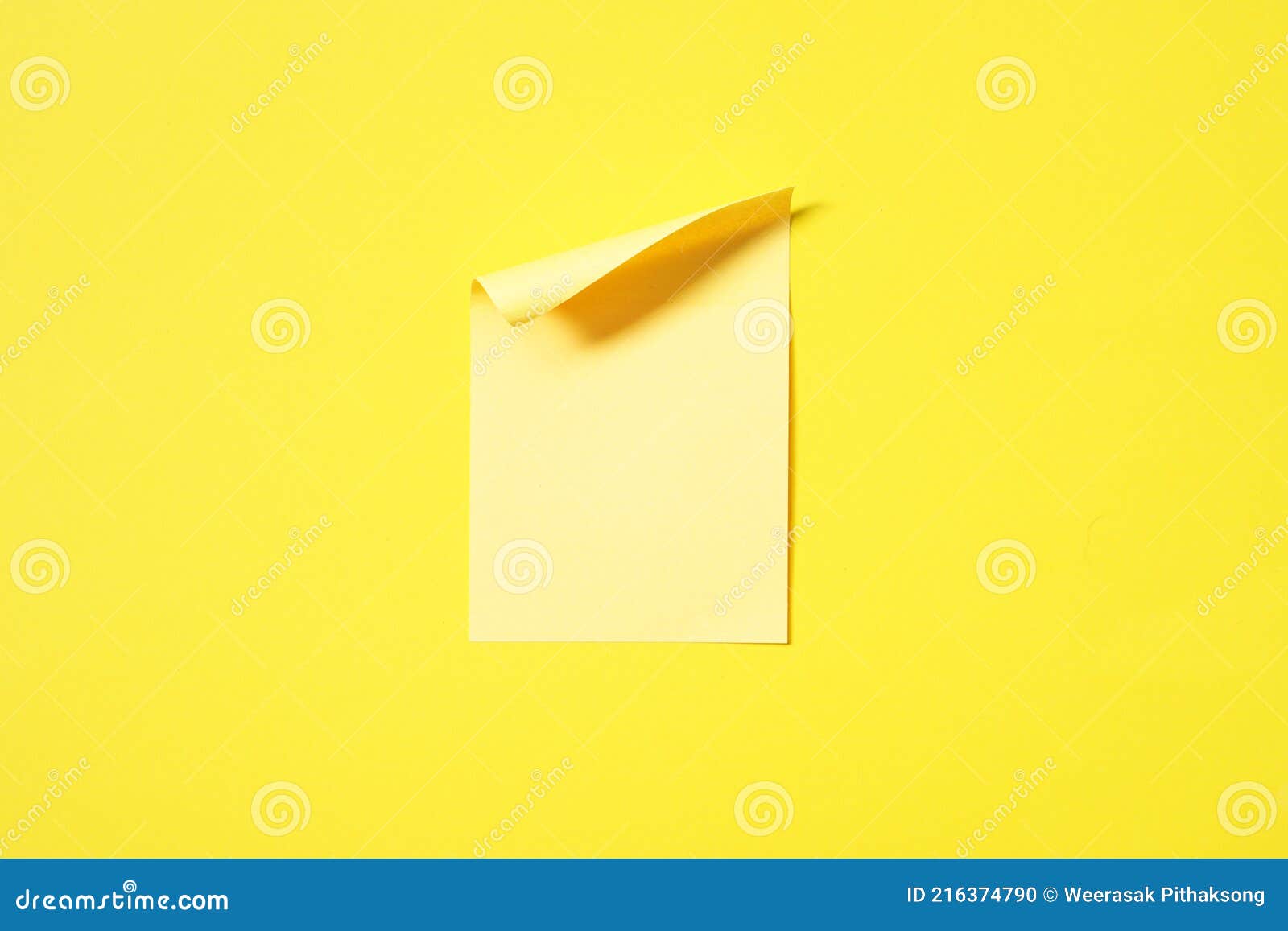 Blank Yellow Note Pad Stick on Vivid Yellow Background Stock Photo ...