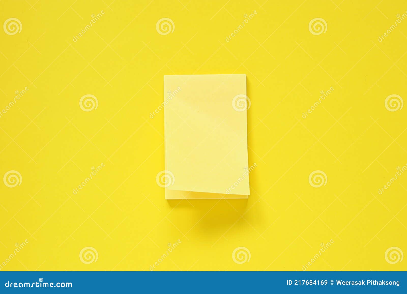 Blank Yellow Note Pad Stick on Vivid Yellow Paper for Background Stock ...