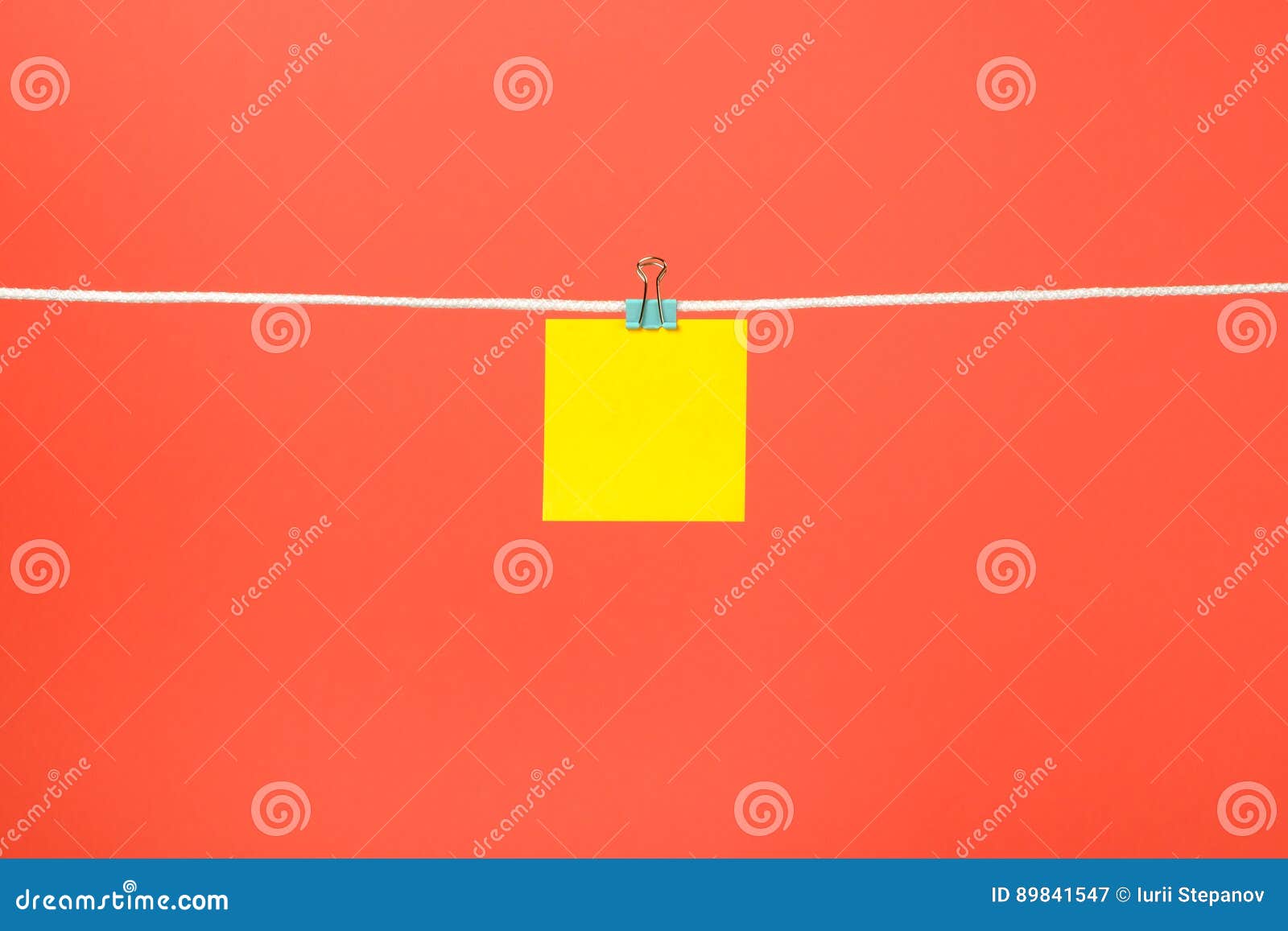 Blank Yellow Paper Note on the String Stock Image - Image of ...