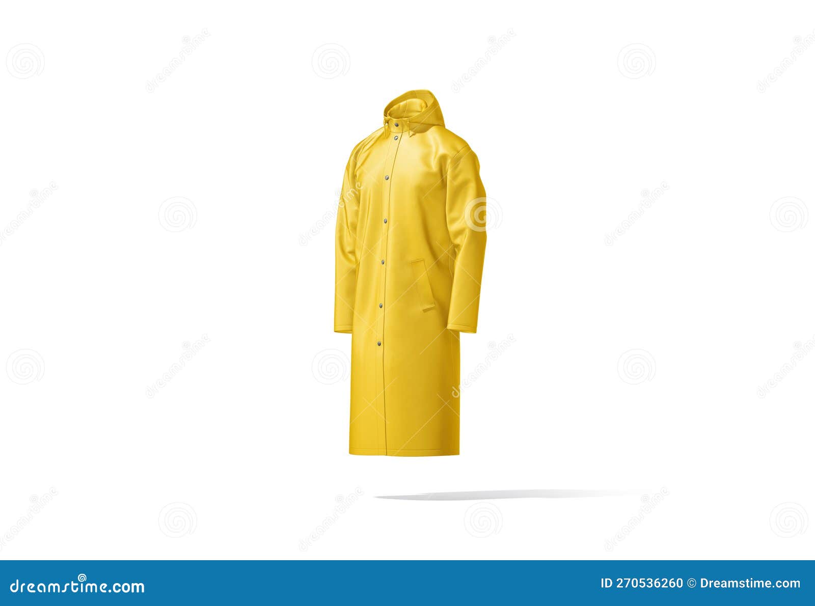 Blank Yellow Protective Raincoat Mockup, Side View Stock Illustration ...