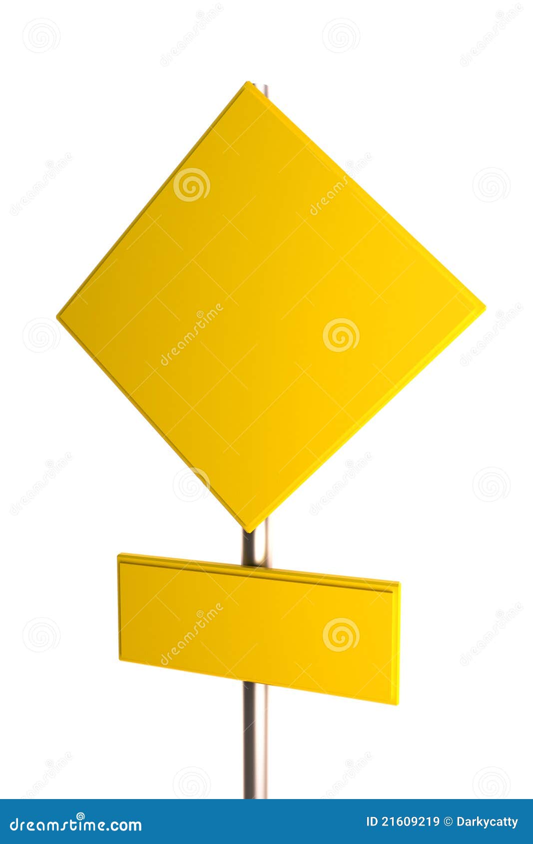 Blank yellow road sign stock illustration. Illustration of caution ...