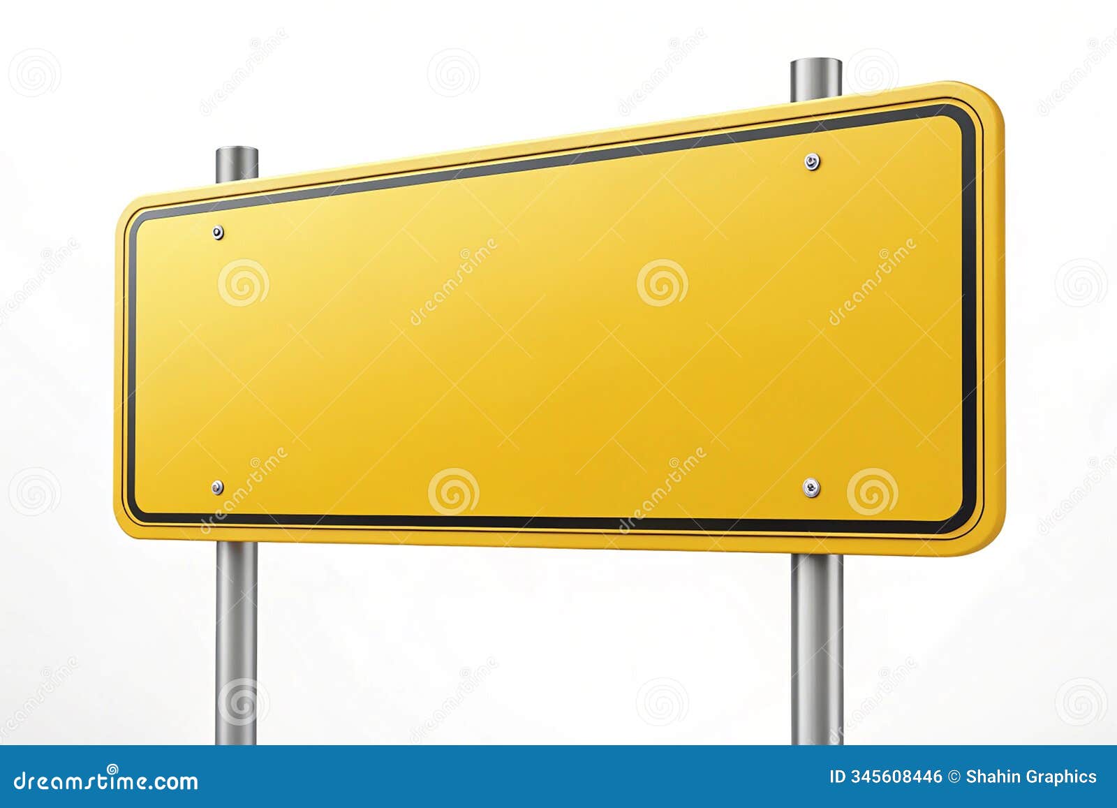 Blank Yellow Road Sign or Empty Traffic Signs Illustration Stock ...