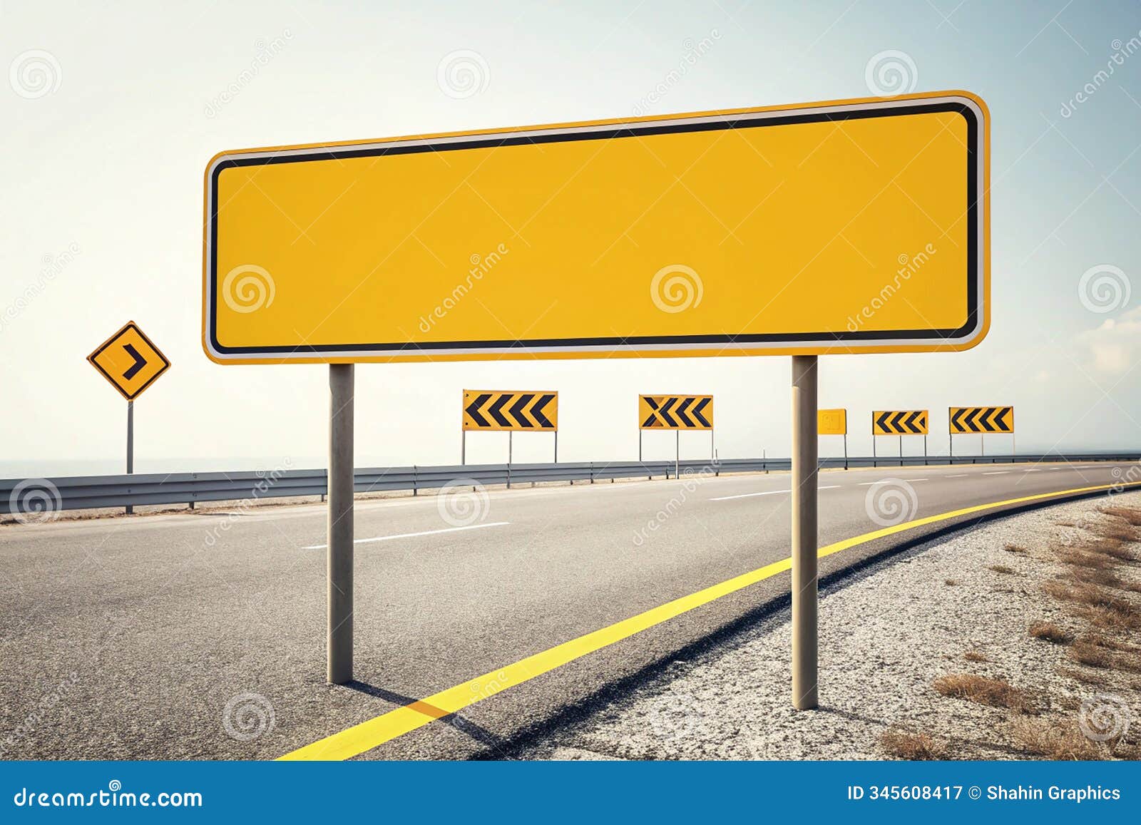 Blank Yellow Road Sign or Empty Traffic Signs Illustration Stock ...