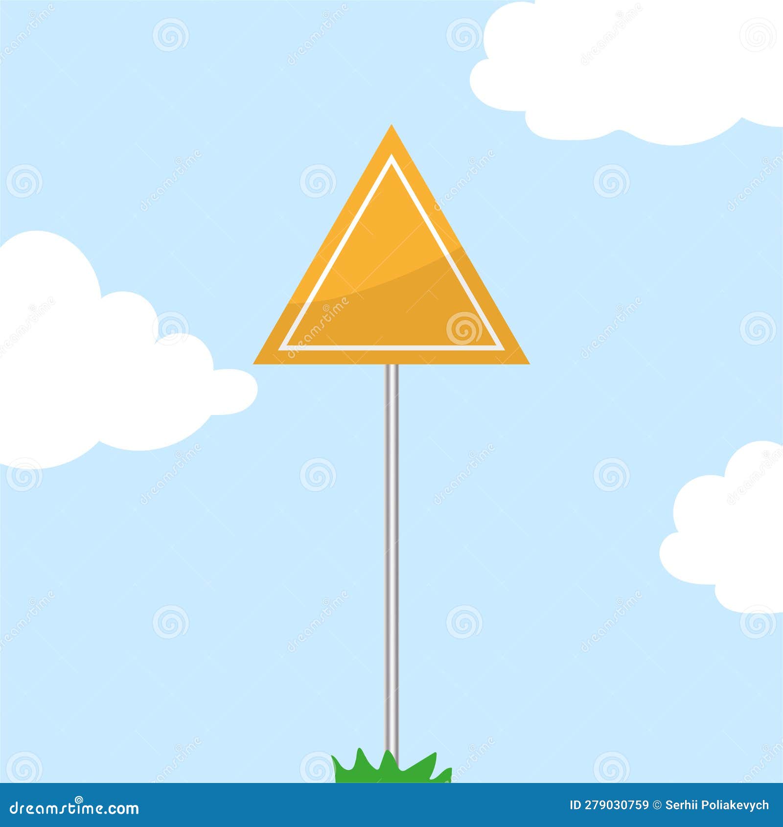 Blank Yellow Road Sign. Empty Road Sign. Vector Illustration Stock ...