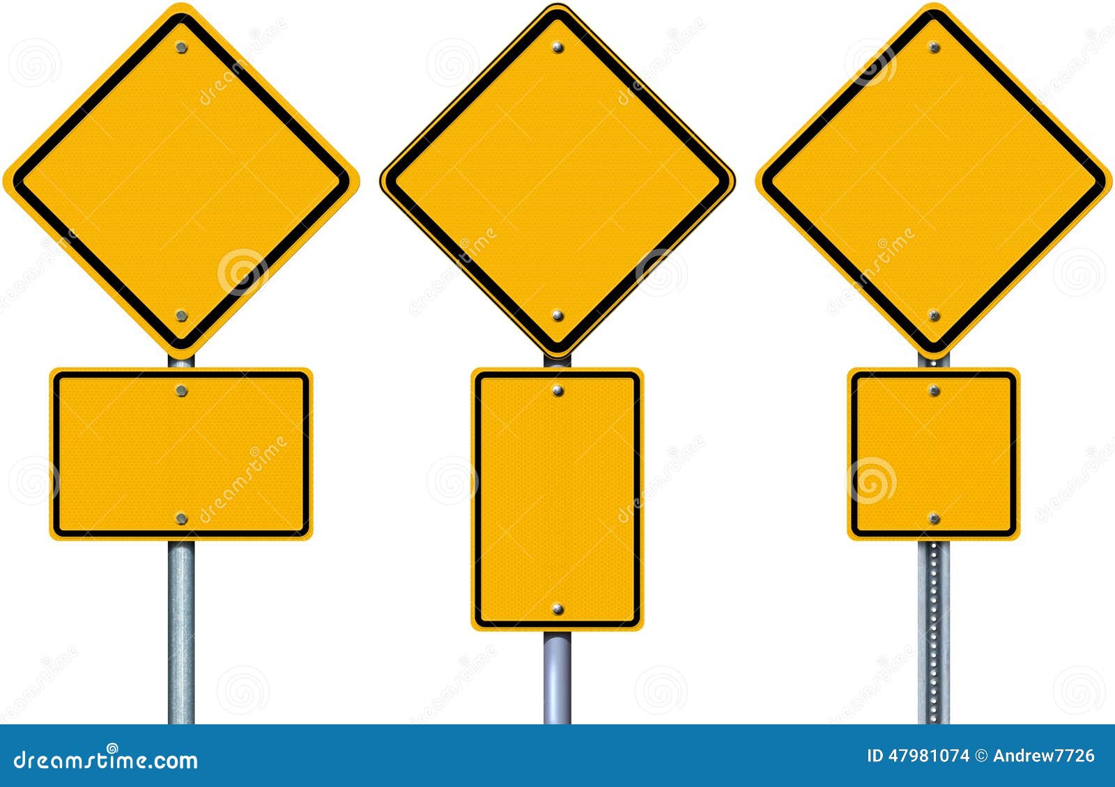 Blank yellow road signs. stock photo. Image of rough - 47981074