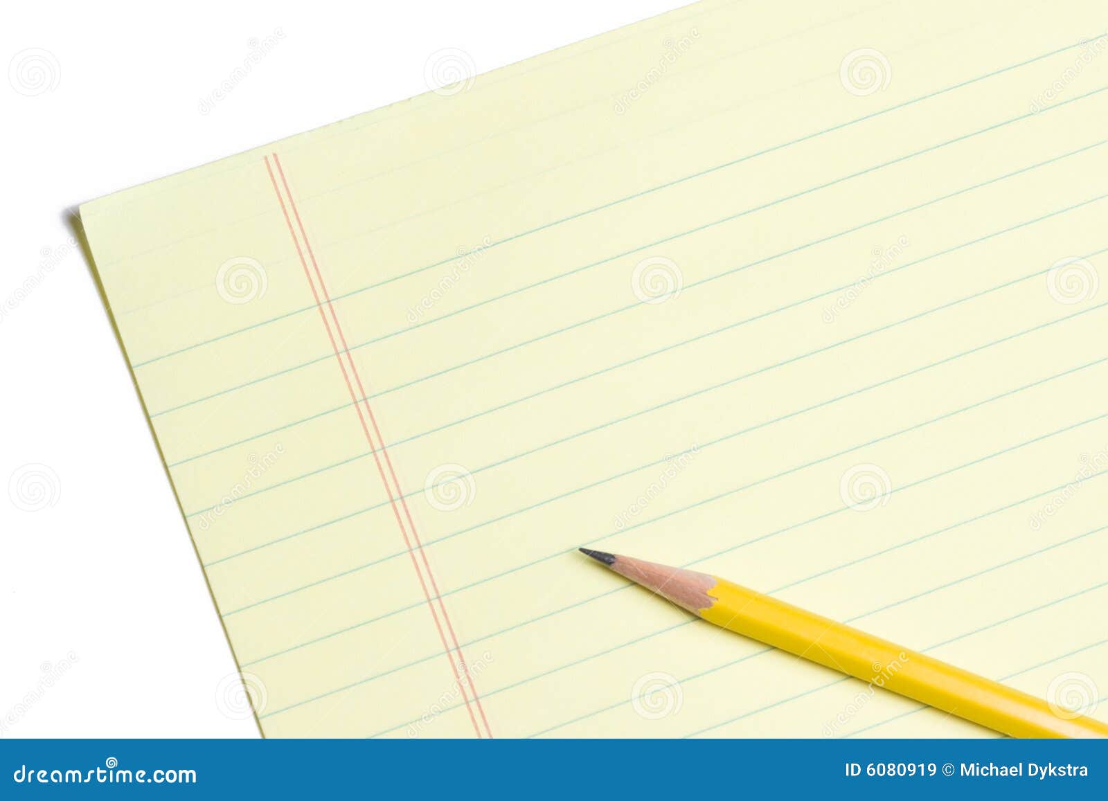 Blank Yellow Sheet of Paper with Pencil Stock Image - Image of sheet ...