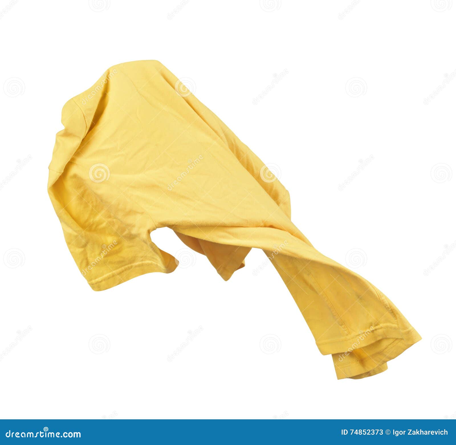 Blank Yellow Shirt are Falling through the Air Stock Image - Image of ...