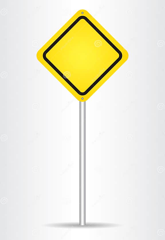 Blank Yellow Sign stock vector. Illustration of object - 80303318