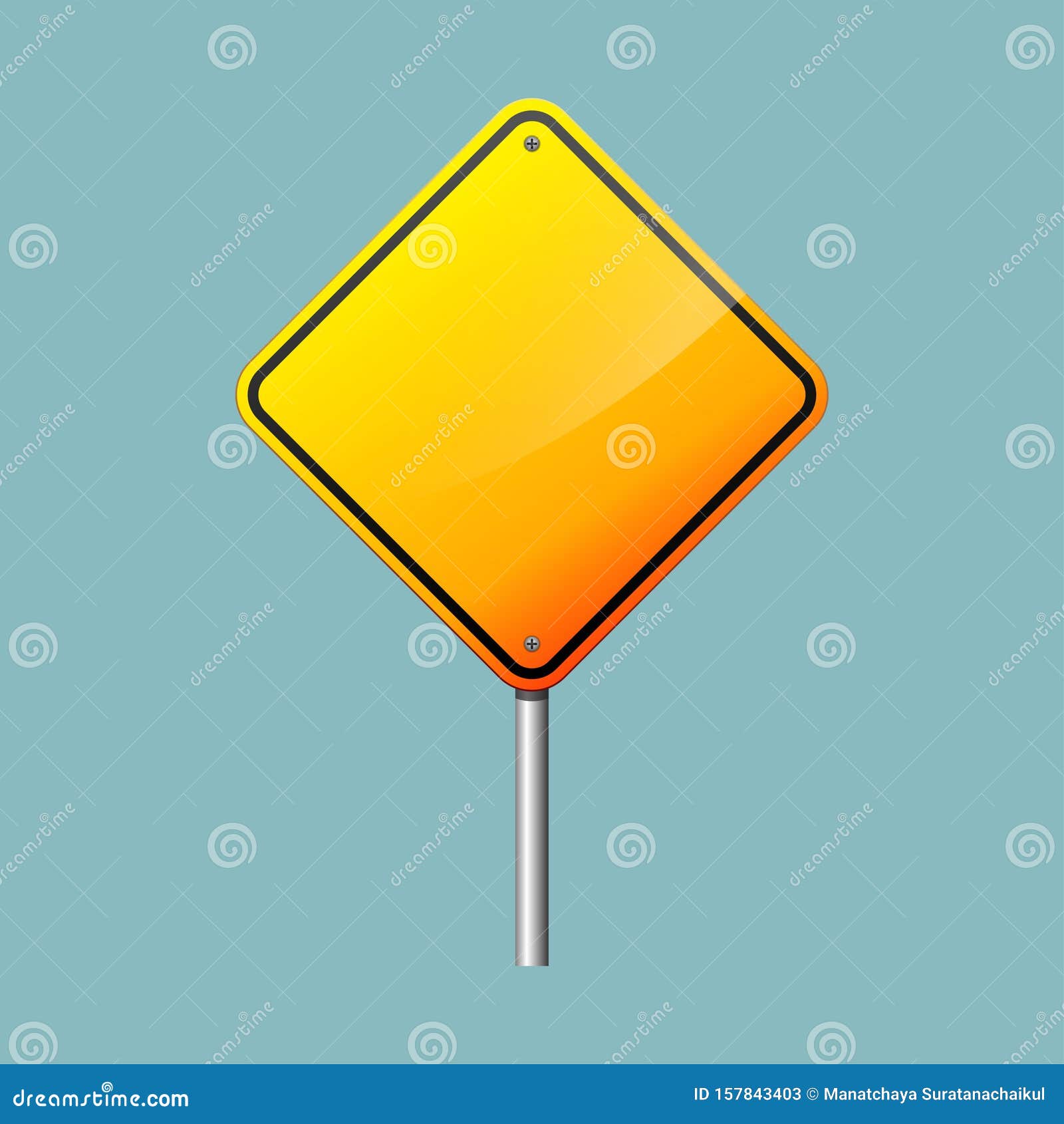 Blank yellow sign stock illustration. Illustration of highway - 157843403