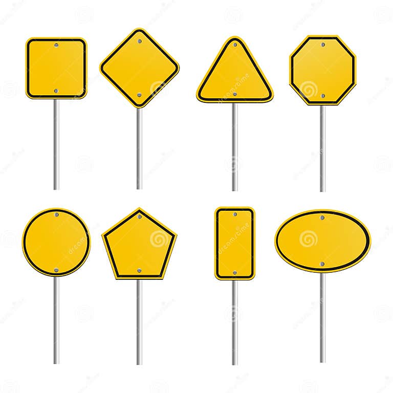 Blank yellow signs stock illustration. Illustration of icon - 30810914