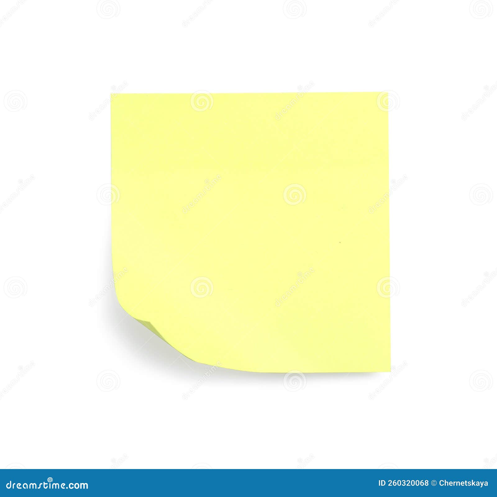 Blank Yellow Sticky Note on White Background, Top View Stock Photo ...