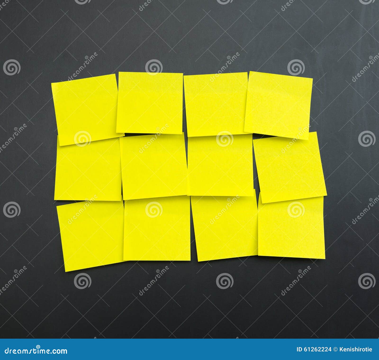 Blank yellow sticky notes stock photo. Image of billboard - 61262224