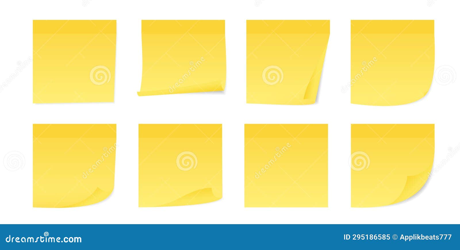 Blank Yellow Sticky Notes with Shadow. Office Yellow Paper Sticker with ...
