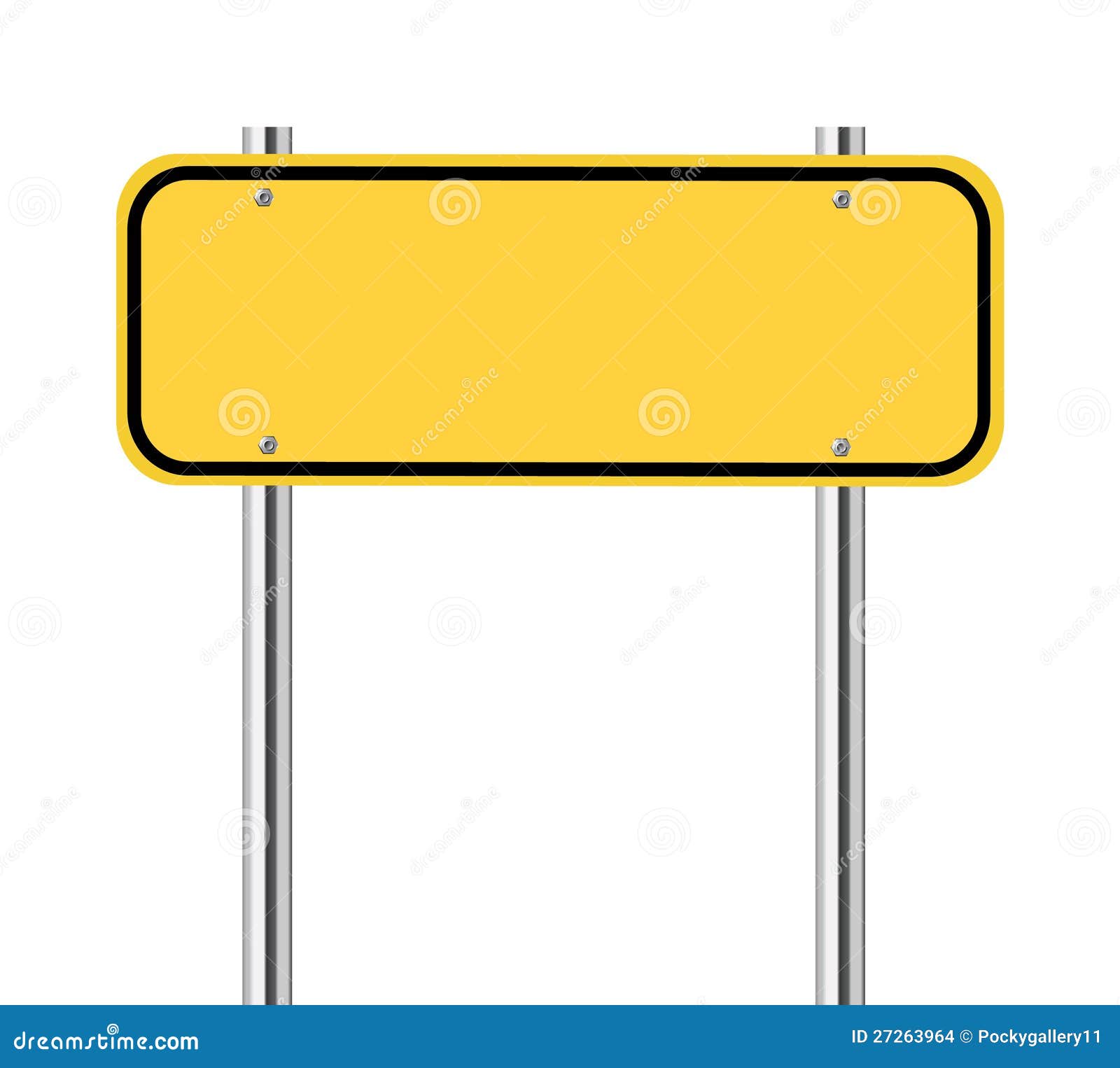 Blank yellow traffic sign stock vector. Illustration of attention ...