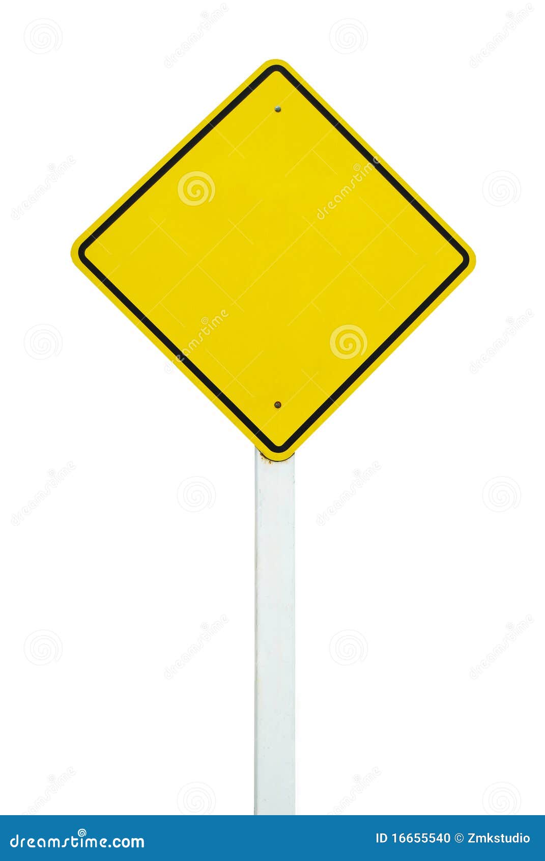 Blank Yellow Traffic Sign Isolated Stock Photo - Image of advertisement ...