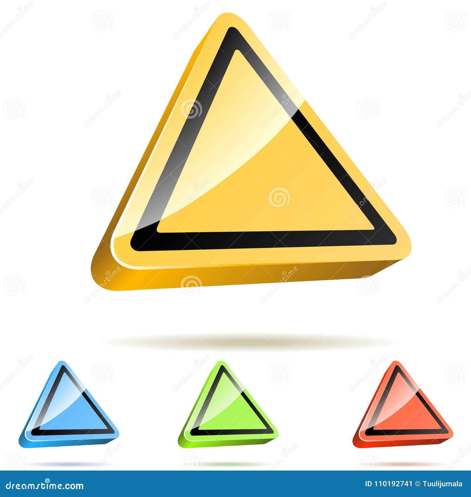 Blank Yellow Triangular Warning 3D Sign Stock Vector - Illustration of ... Blank Yellow Triangular Warning 3D Sign Stock Vector - Illustration of ...