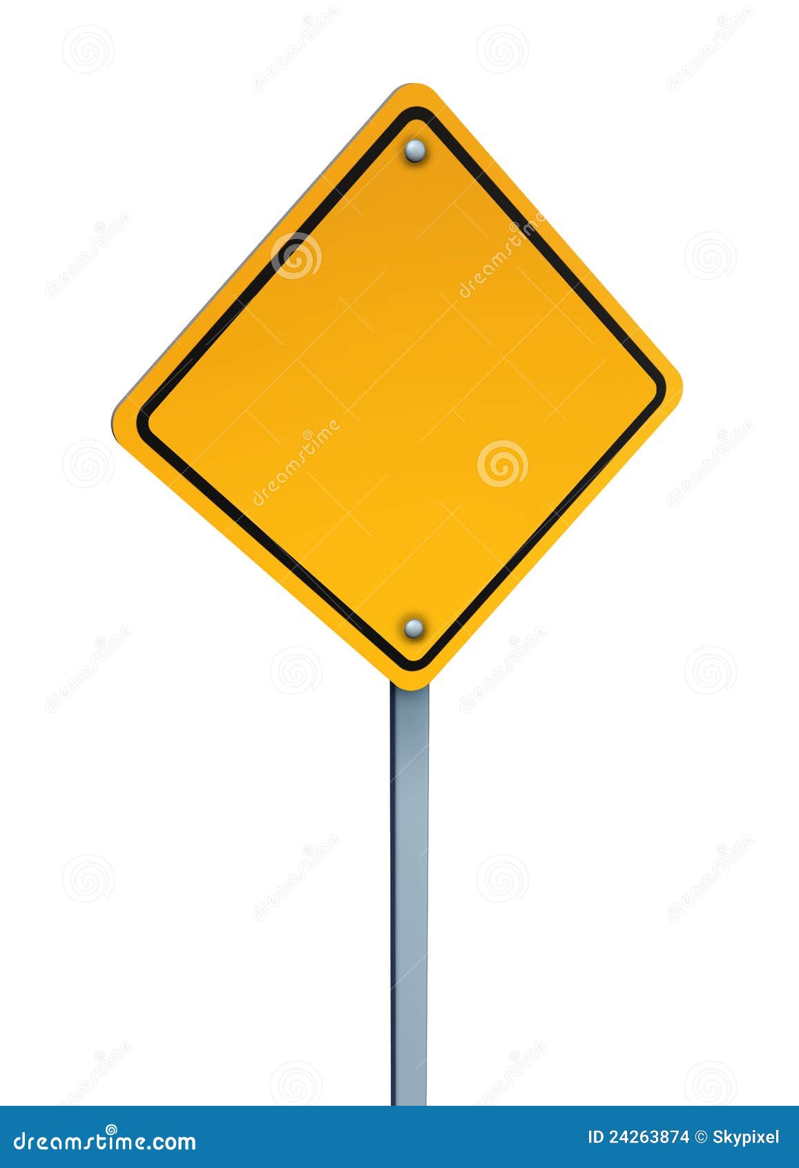Blank Yellow Warning Sign stock illustration. Illustration of safety ...