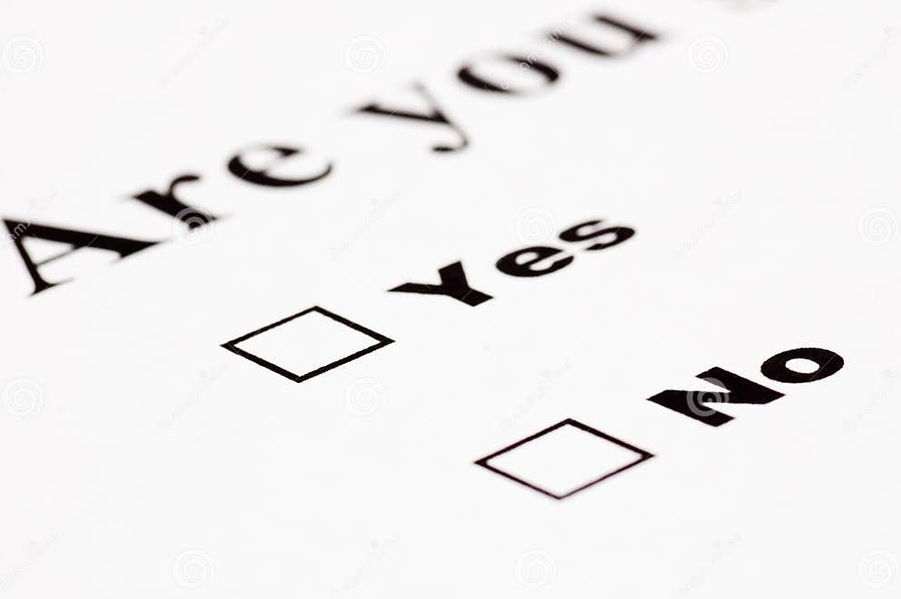 Blank yes/no form stock photo. Image of form, sign, question - 5742850