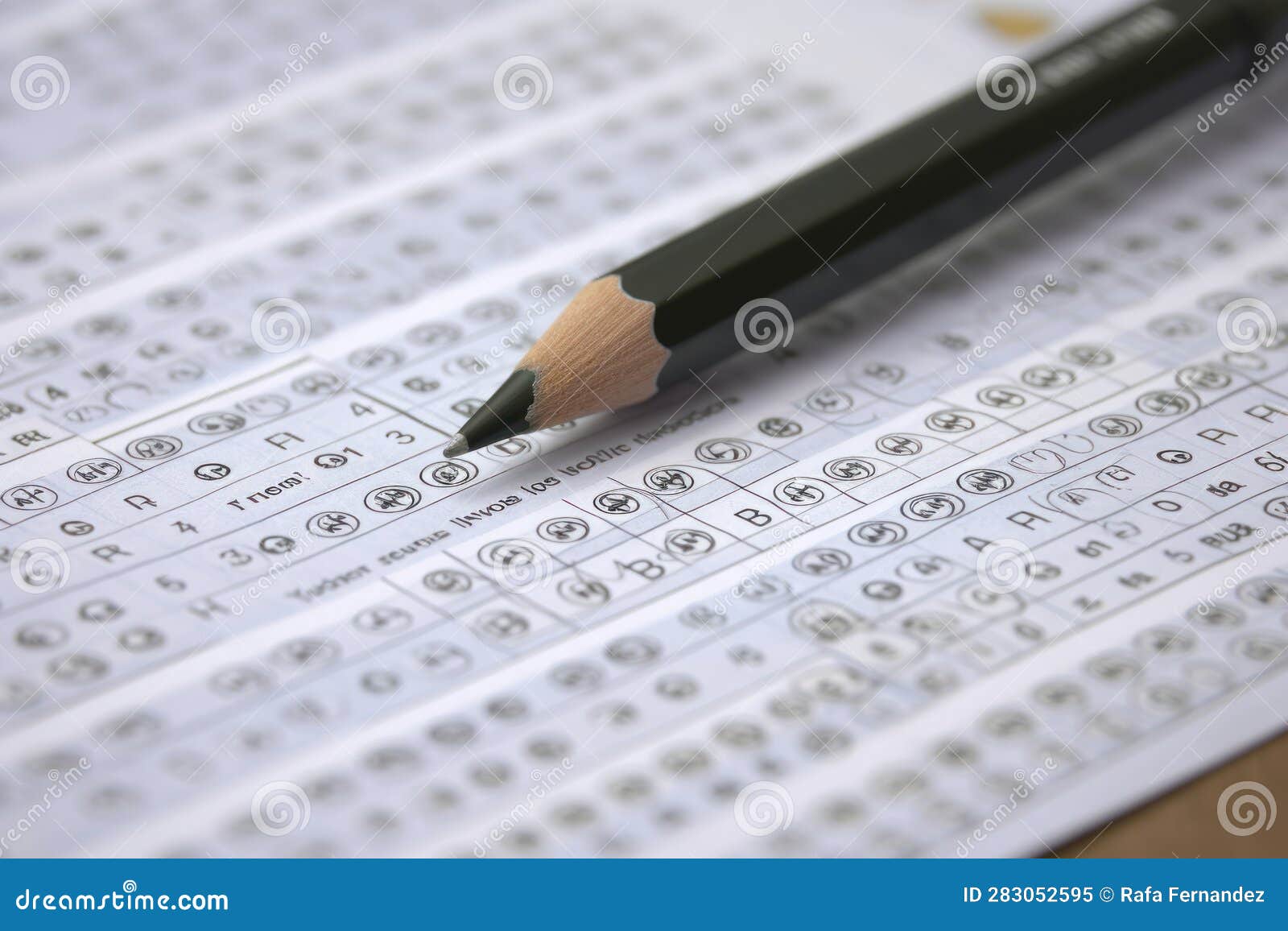 Blanked Answer Sheet with Pencil Close-up. AI Generative Stock Image ...