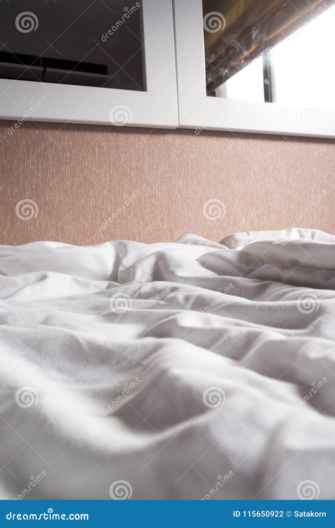 Blanket Crumpled on the Bed Stock Photo - Image of bedroom, hotel ...