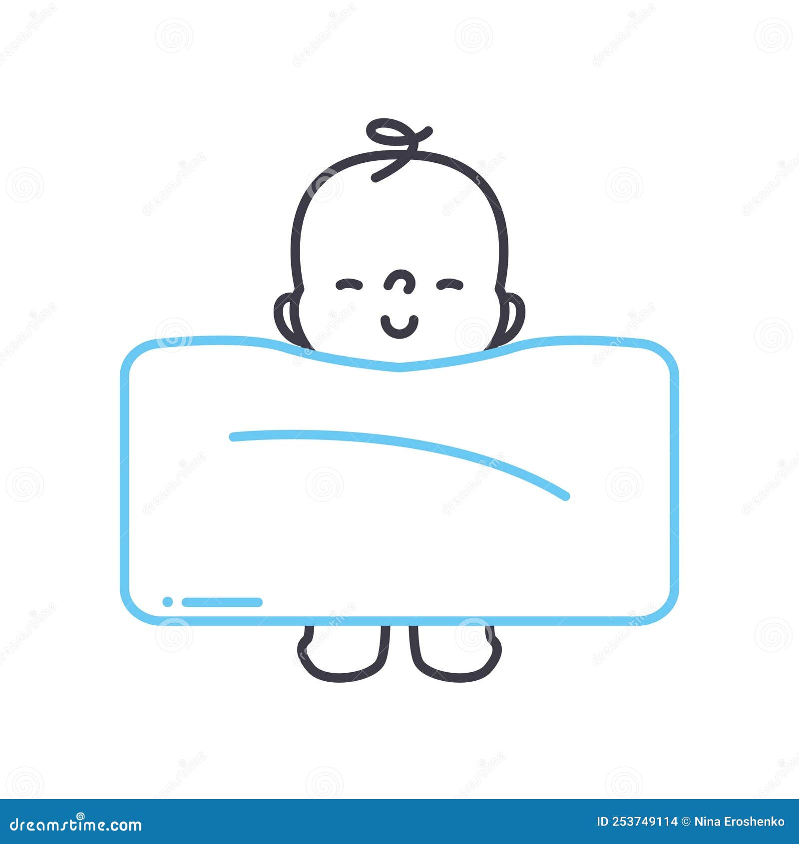 Blankets Line Icon, Outline Symbol, Vector Illustration, Concept Sign ...