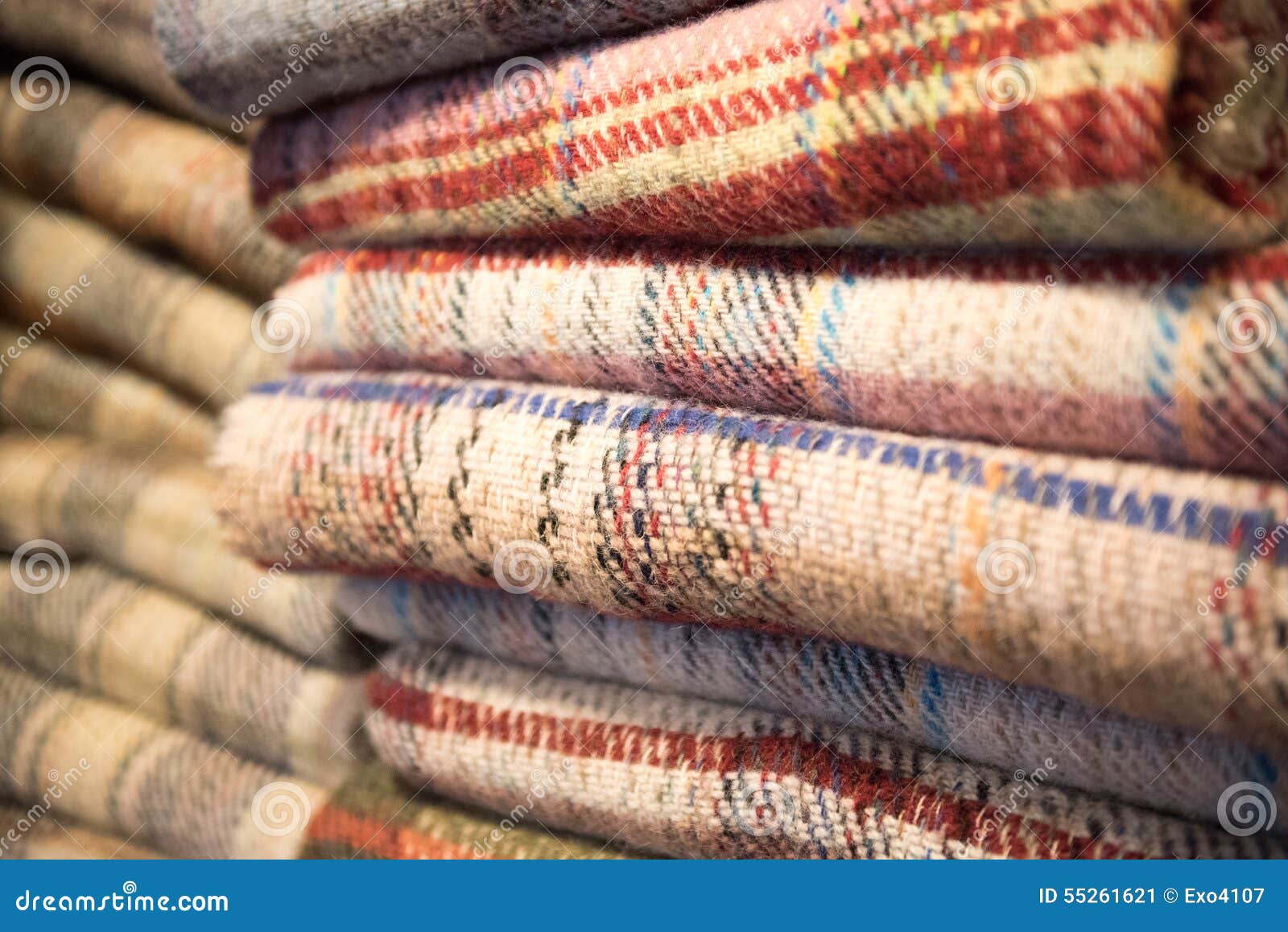 Blankets piled up stock image. Image of sewing, roll - 55261621