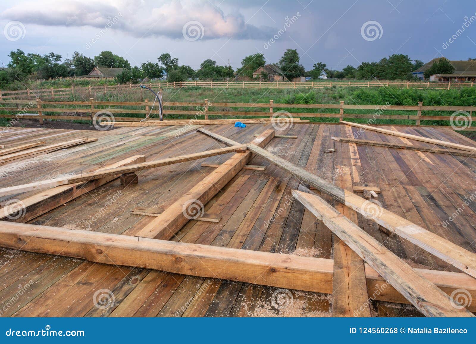 Blanks for the Construction of a Frame House Stock Photo - Image of ...