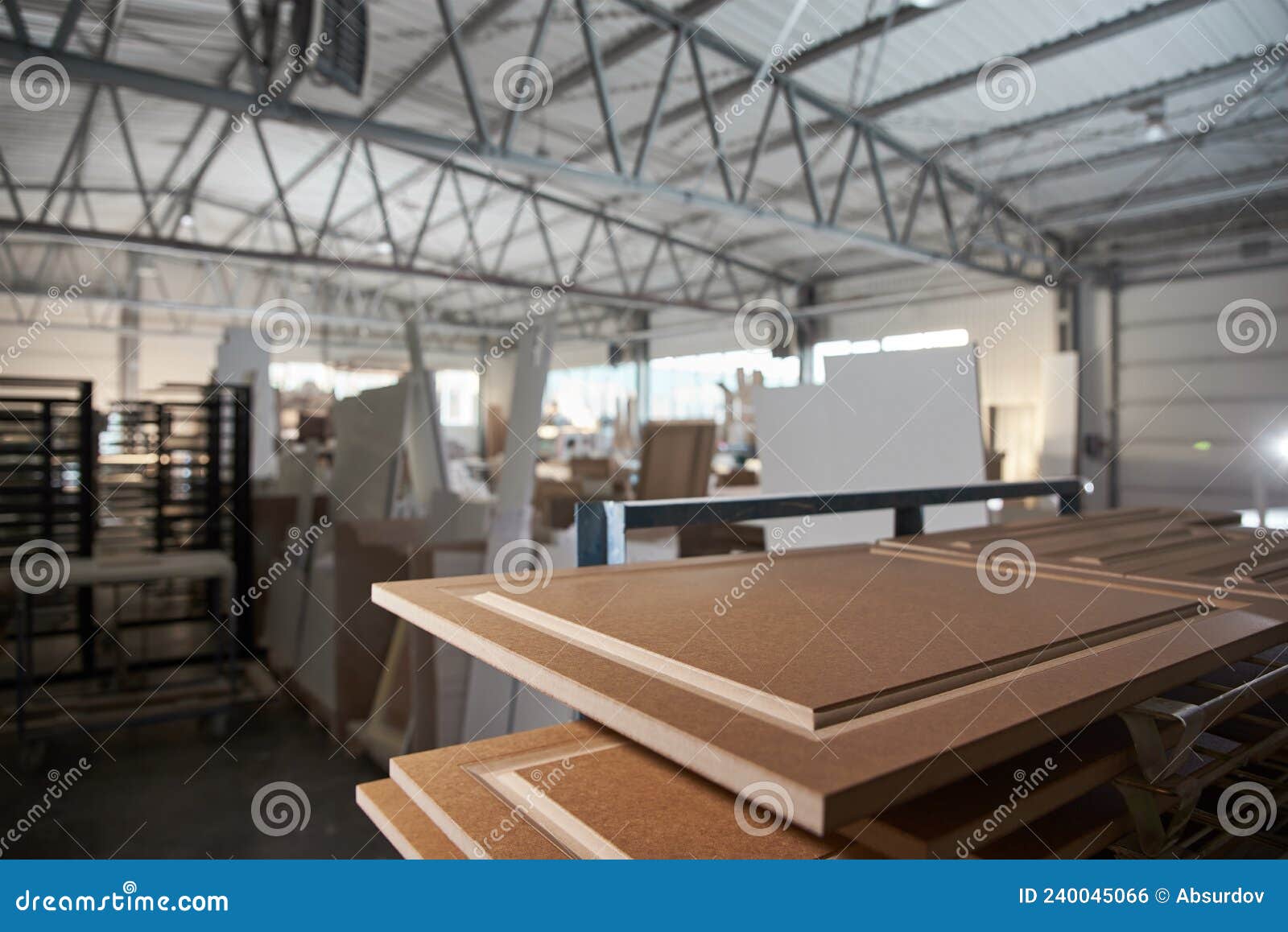 Blanks of Interior Doors from Chipboard at a Manufacturing Plant Stock ...