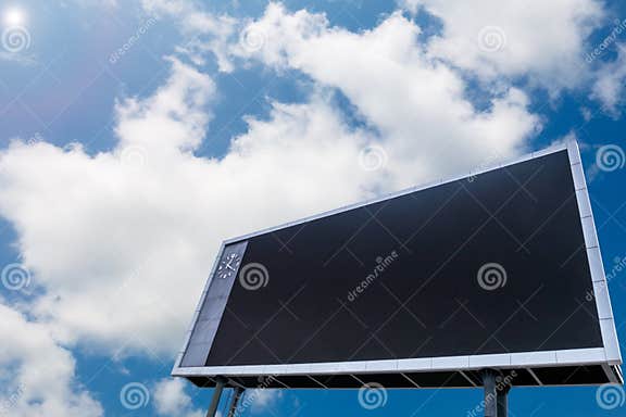 Blanks Led Scoreboard with Copy Space , Blue Sky Background Stock Photo ...