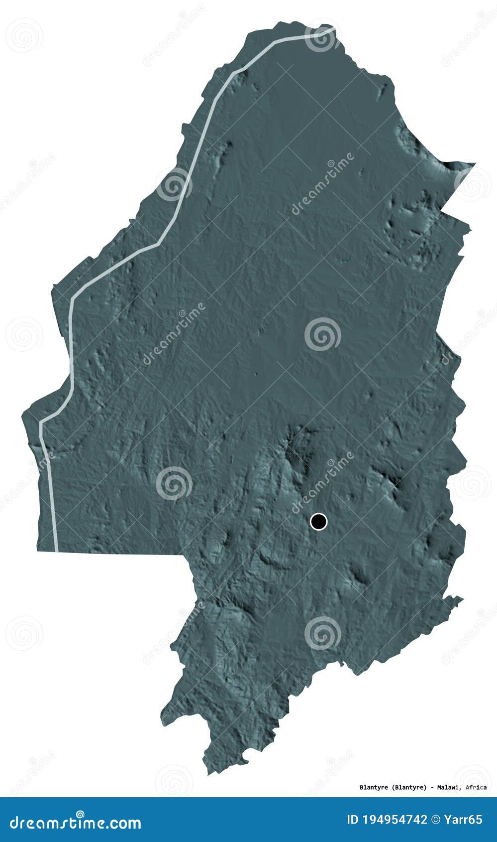 Blantyre, District of Malawi, on White. Administrative Stock ...