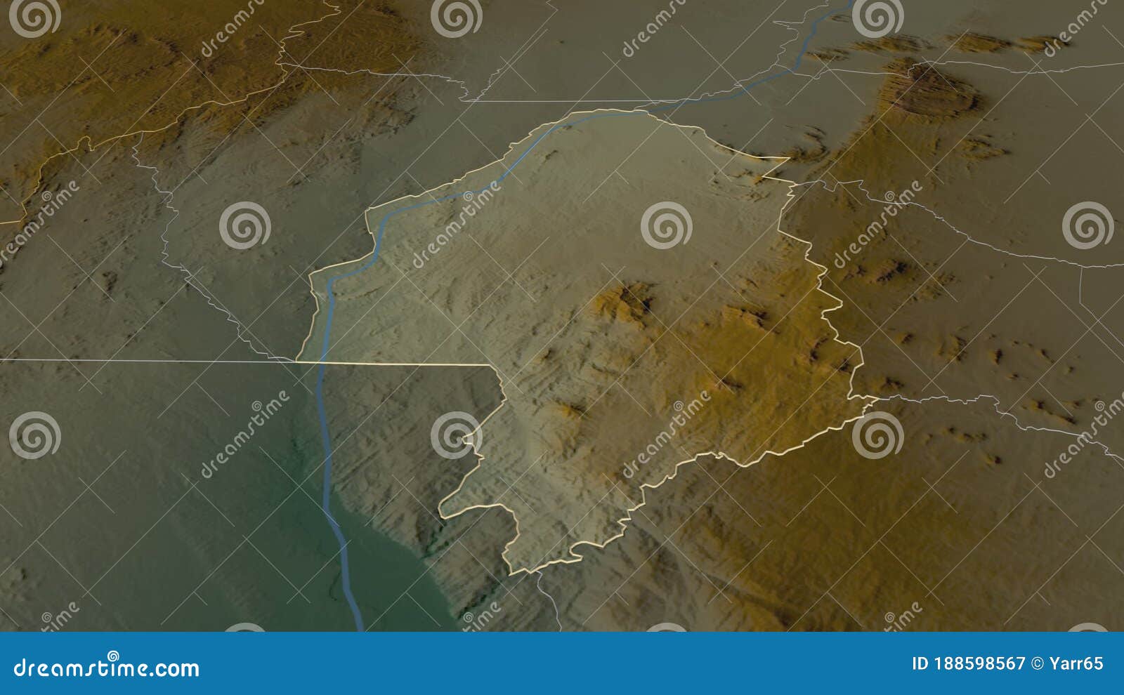 Blantyre, Malawi - Outlined. Relief Stock Illustration - Illustration ...
