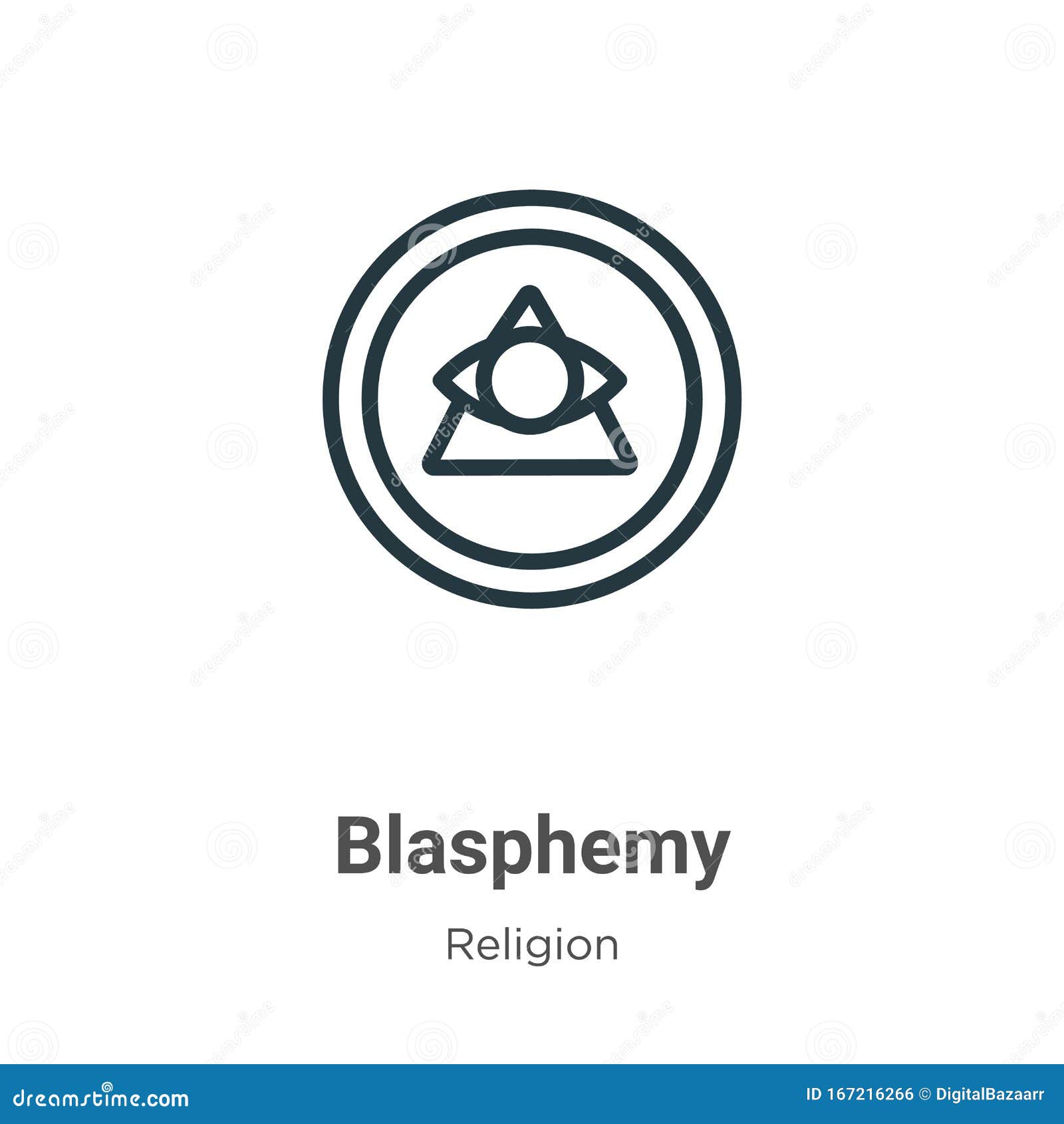 Blasphemy Outline Vector Icon. Thin Line Black Blasphemy Icon, Flat ...