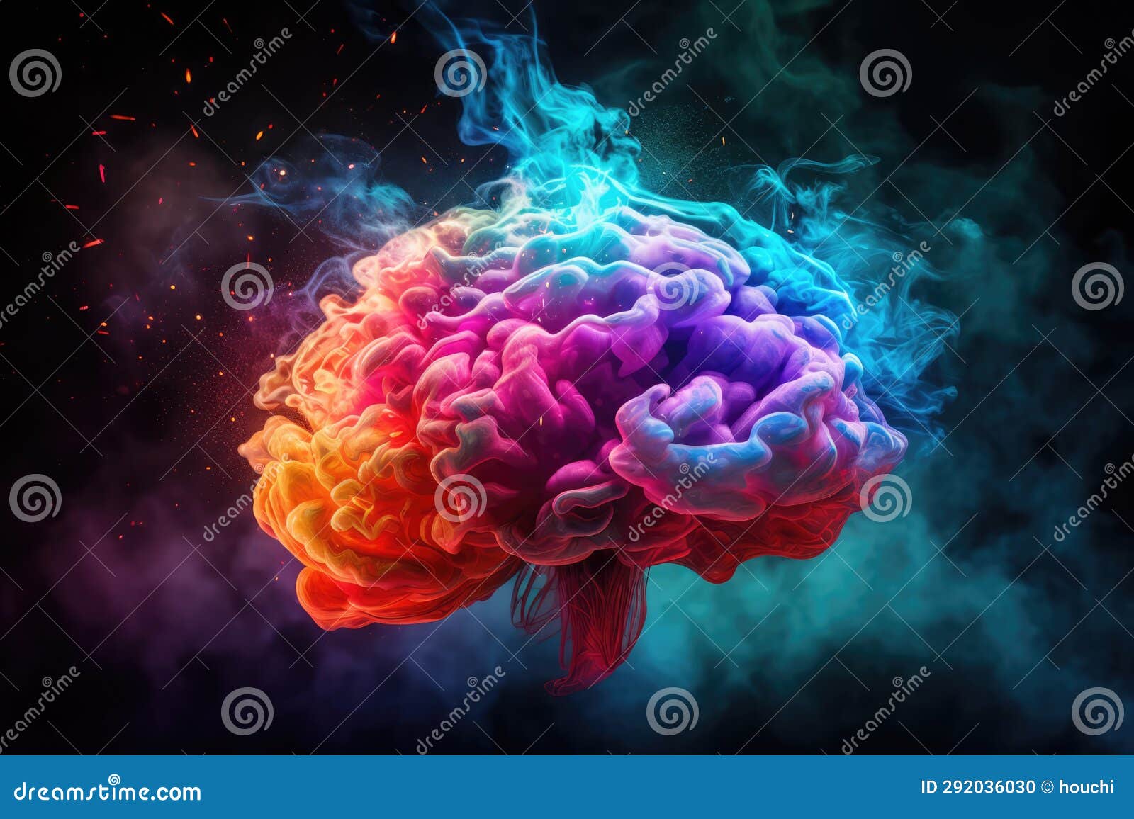 Blast of Colors Explosion. Colorful Creative Brain. Mental Light ...