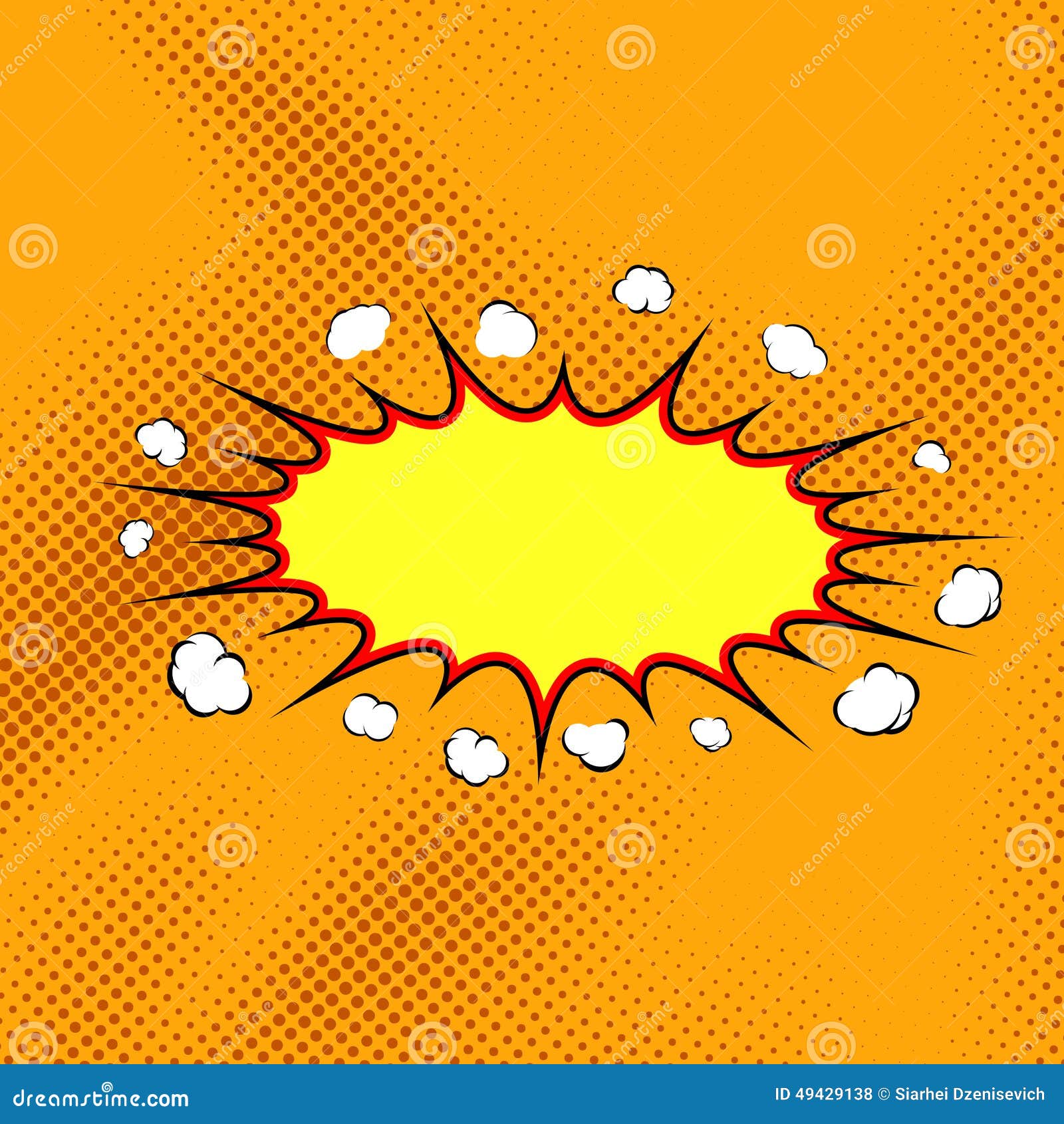 Blast Explosion Comic Book Style Cloud Vector Illustration ...