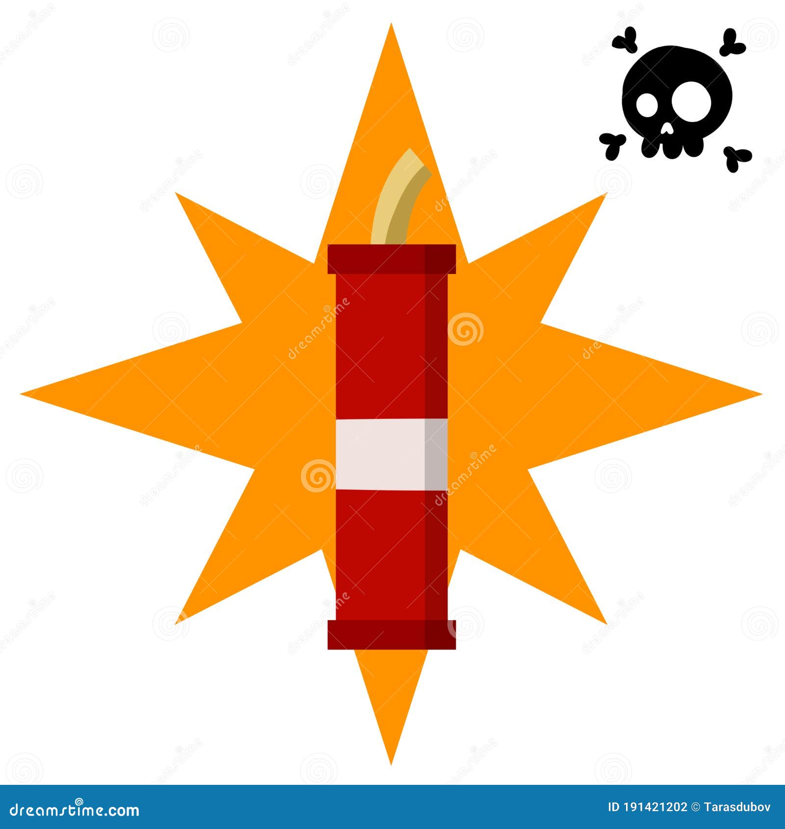 Bomb and Explosive Objects. Dangerous Element. Blast and Fire. Cartoon ...