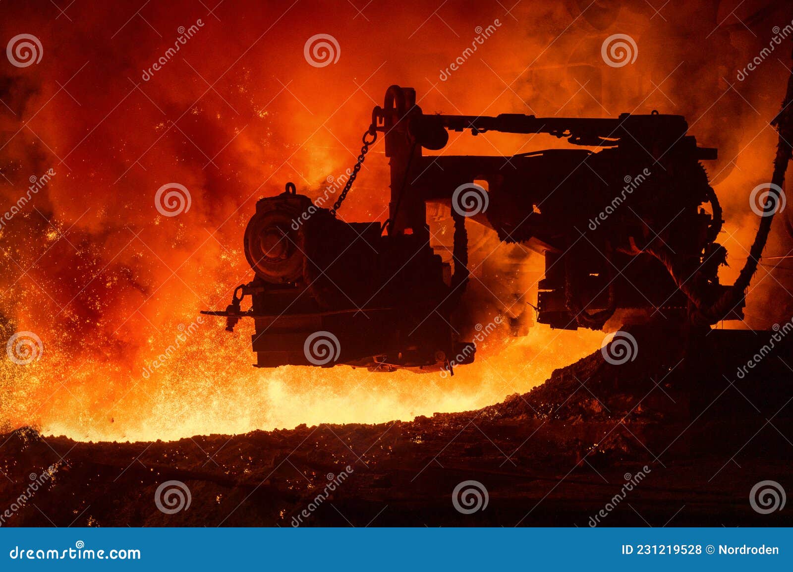 Blast Furnace after Cast Iron Tapping. Equipment and Mechanisms Stock ...