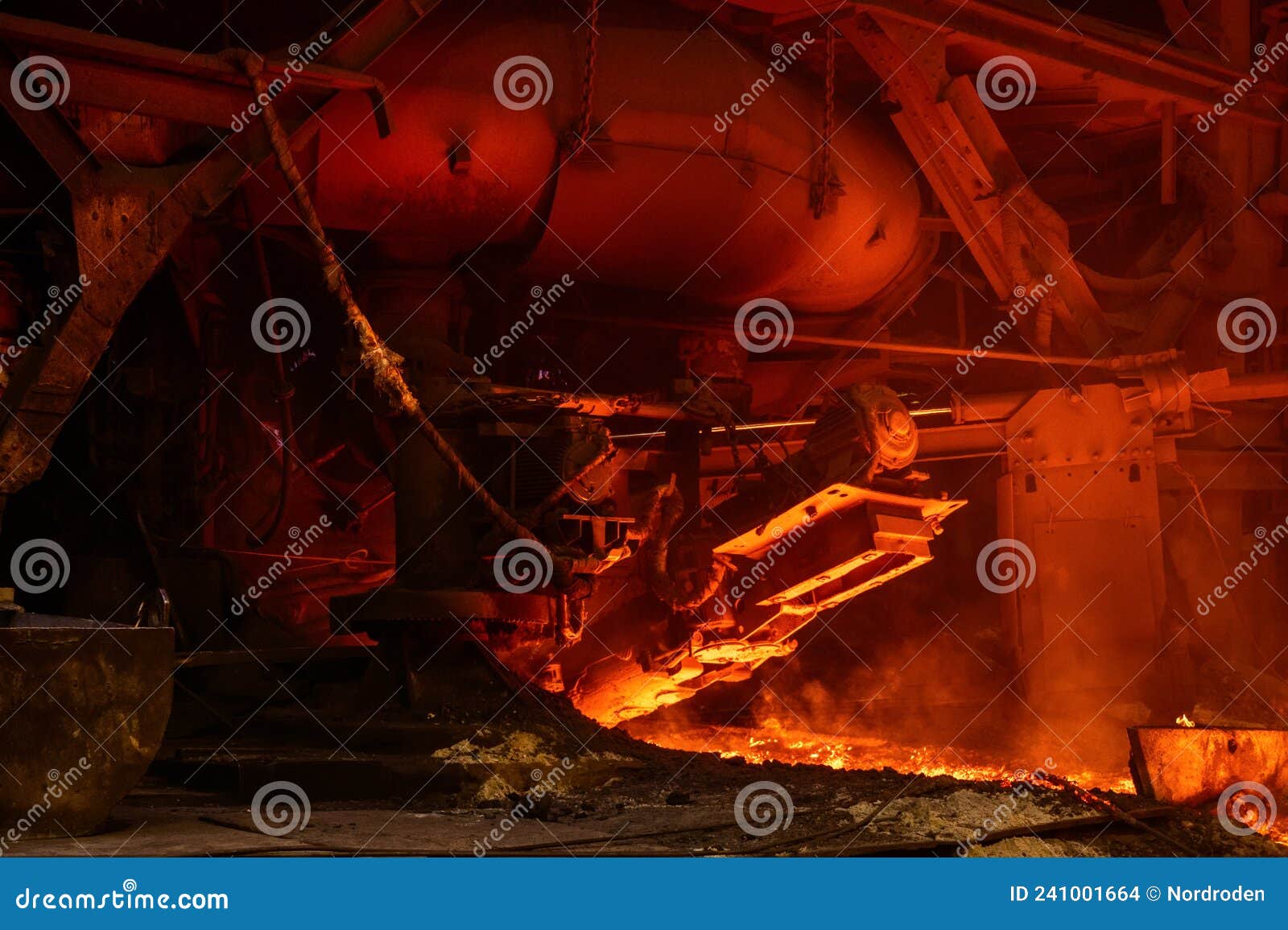 Blast Furnace after Cast Iron Tapping. Equipment and Mechanisms Stock ...