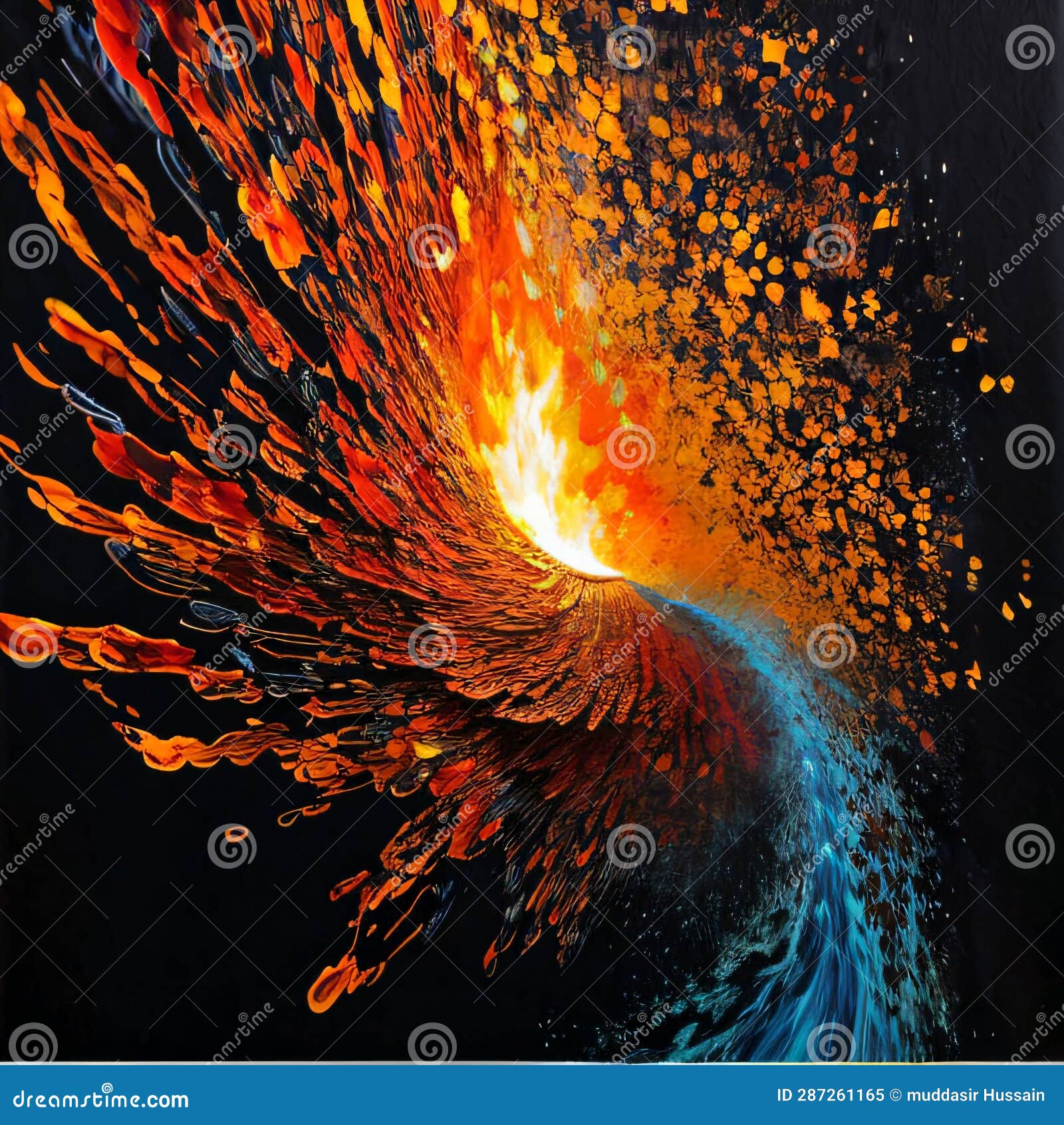 A Splash of Water and Fire stock illustration. Illustration of ...