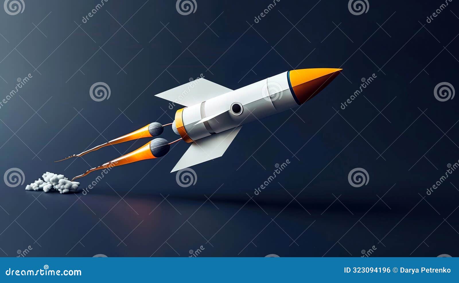 Blast Off into the Blue with this Sleek Rocket Design, Featuring ...