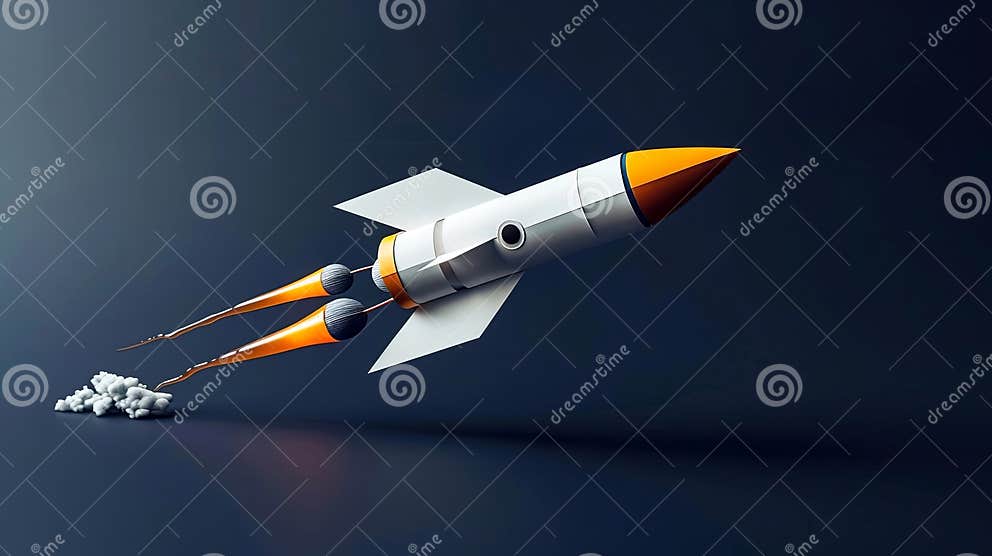 Blast Off into the Blue with this Sleek Rocket Design, Featuring ...