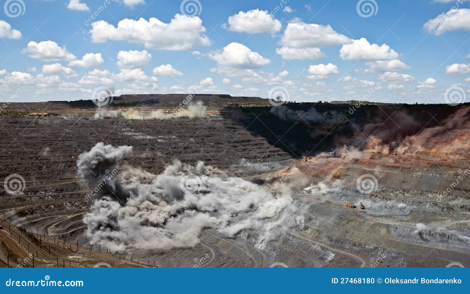 Blast in open cast mine stock photo. Image of environment - 27468180